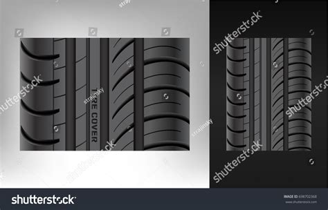 Tire Realistic Texture Duplicate Trace Wheel Stock Vector Royalty Free