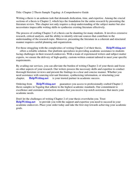 Chapter 2 Thesis Sample Tagalog Pdf Tagalog Language Thesis