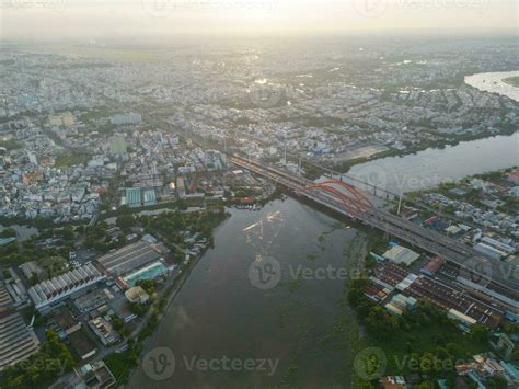 Panoramic View Of Saigon Vietnam From Above At Ho Chi Minh Citys