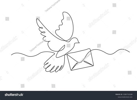 Flying Dove Letter Continuous Line Drawing Stock Vector Royalty Free 2382715199 Shutterstock
