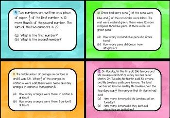 Maths Multistep Problem Solving Word Problems Task Cards TpT