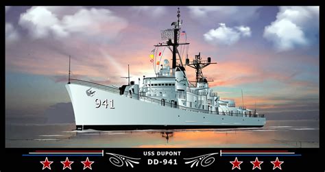 Uss Dupont Dd 941 Art Print Navy Emporium