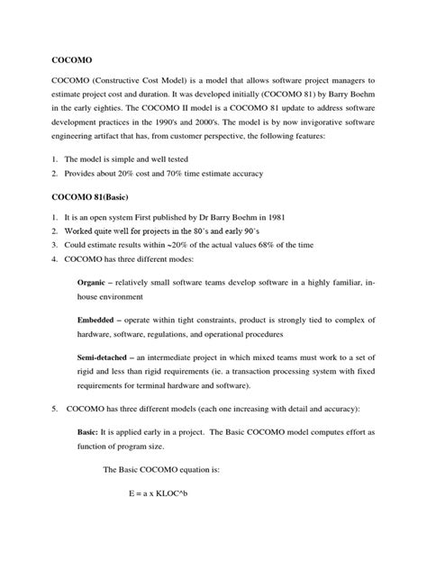 Cocomo Pdf Software Development Computer Engineering