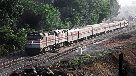 Amtrak New Orleans Bound Crescent Is Seen Led By Emd F40phr Locomotive