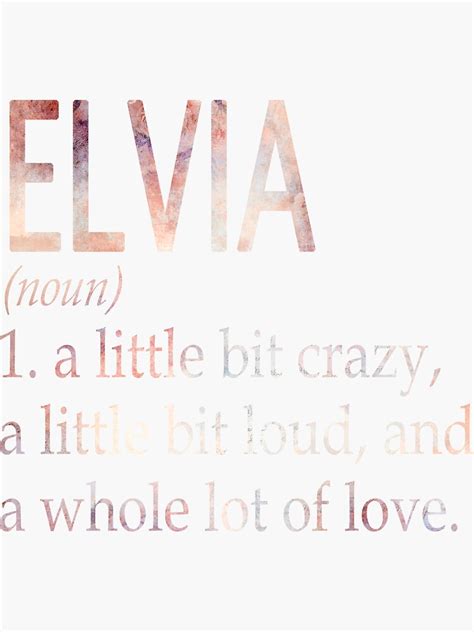 Elvia Girl Name Definition Sticker For Sale By Brookhbung Redbubble