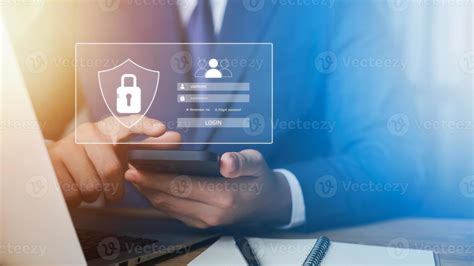 La Seguridad Cibernética Y Intimidad Conceptos A Proteger Datos Bloquear Icono Y Internet Red