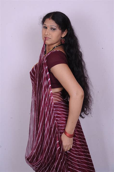 Mallu Sirisha Aunty Sexy Saree Removing Showing Naked Back Hot Cleavage Sexy Deep Navel Show