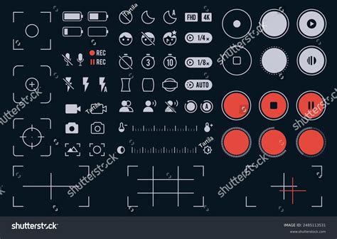 Mobile Camera Interface Smartphone Screen Camera Stock Vector Royalty