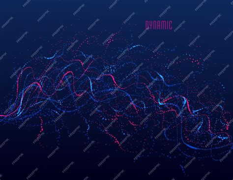 premium vector dotted particle array flowing vector abstract
