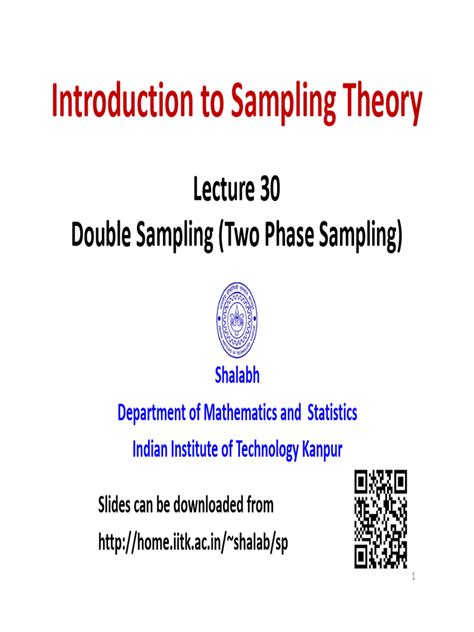 Sp Sampling Lect 30 Pdf Sampling Statistics Mean Squared Error