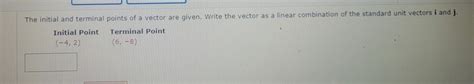 Solved The Initial And Terminal Points Of A Vector Are
