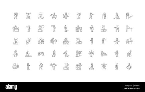 Professions Ideas Linear Icons Line Signs Set Vector Collection Stock Vector Image And Art Alamy