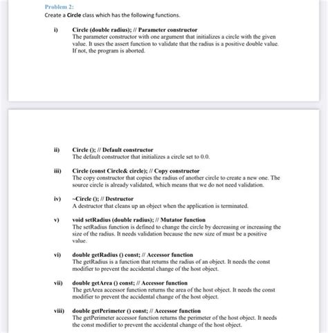 Solved Problem 2 Create A Circle Class Which Has The