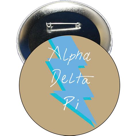 Alpha Delta Pi Lightning Bolt Button Playalday