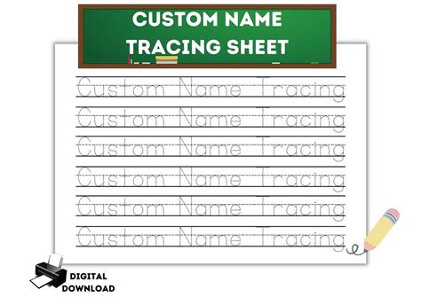 Custom Name Tracing Sheet Personalized Name Trace Letter Activity Sheet Prebabe