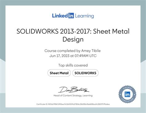 amey tibile on linkedin certificate of completion