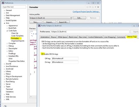 Is It Possible To Mark A Part Of Java Code In Eclipse To Be Not Auto