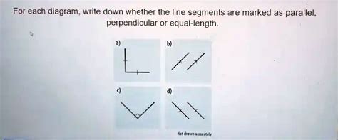 solved for each diagram write down whether the line segments are