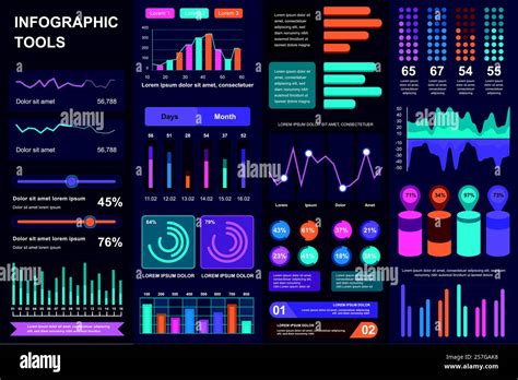 Bundle Infographic Ui Ux Kit Elements Different Charts Diagrams