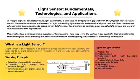 Light Sensor Fundamentals Technologies And Applications Sensor One Stop The Best Value