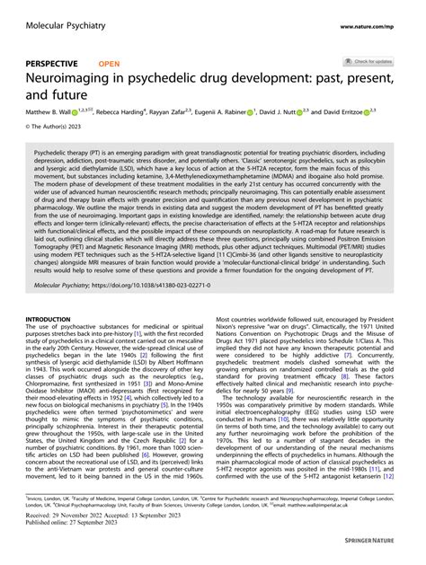 Pdf Neuroimaging In Psychedelic Drug Development Past Present And