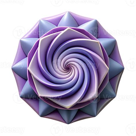 Reflective Dazzling Geometric Outline Of A Spiral Sharp Edges Symmetrical Design Flat Color