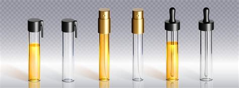 Free Vector Glass Perfume Sample Vials Set