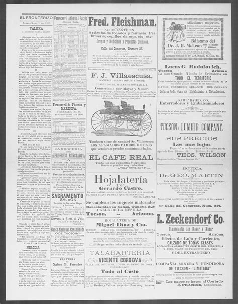 El Fronterizo 1897 05 01 Arizona Memory Project