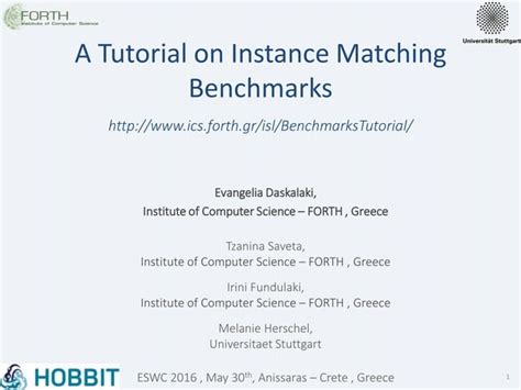 instance matching benchmarks for linked data eswc 2016 tutorial ppt