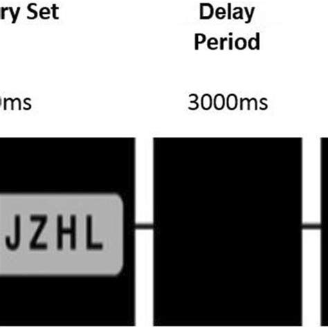 task design and stimuli timing for the modified sternberg task wm set