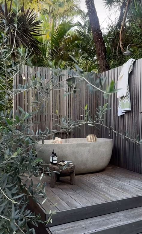 Garden Bath Concrete Outdoor Bath Outdoor Bath Area Outdoor Bathtub