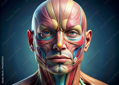 Facial Muscle Anatomy Zones Structure Illustration 3d Concept Art Illustration Skin Layer