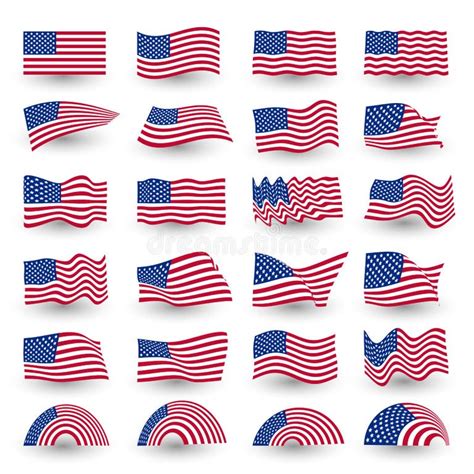 Wavy American Flag Stock Illustrations 5116 Wavy American Flag Stock