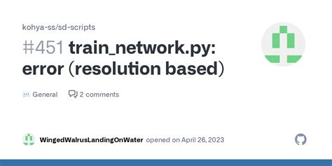 train network py error resolution based · kohya ss sd scripts