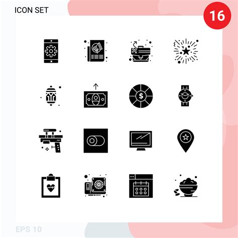 Solid Glyph Pack Of 16 Universal Symbols Of Celebration Fireworks Press Firework Case Editable