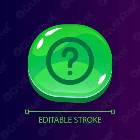 Question Answer Glossy Ui Button With Linear Icon Stock Vector