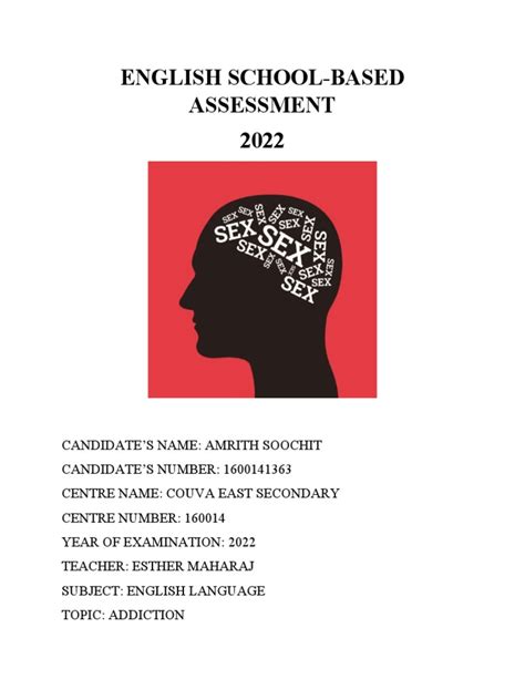 English Sba Sex Addiction Pdf Substance Abuse English Language