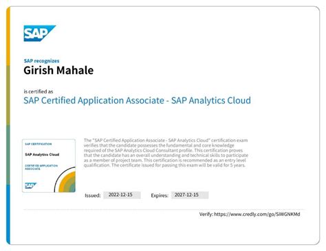 Sap Certified Sac Sapanalyticscloud Certification Sapcommunity Technology Experience