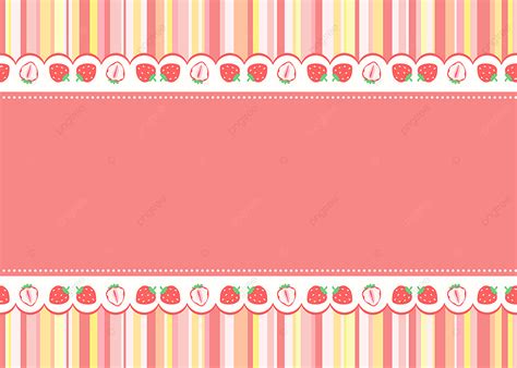 Lovely Bright Pink Yellow Color Striped Background Strawberry Cute