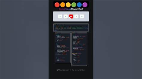 Social Icon Hover Effect Html Css Javascript Icon Logo Color Shorts Viralvideo 🔴🟠🟡🟢 Youtube