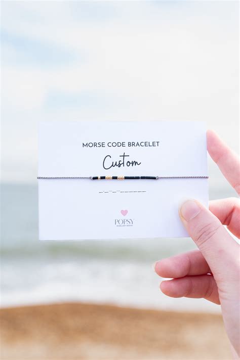 Custom Morse Code Tiny Bead Bracelet Ts For Man Custom Name