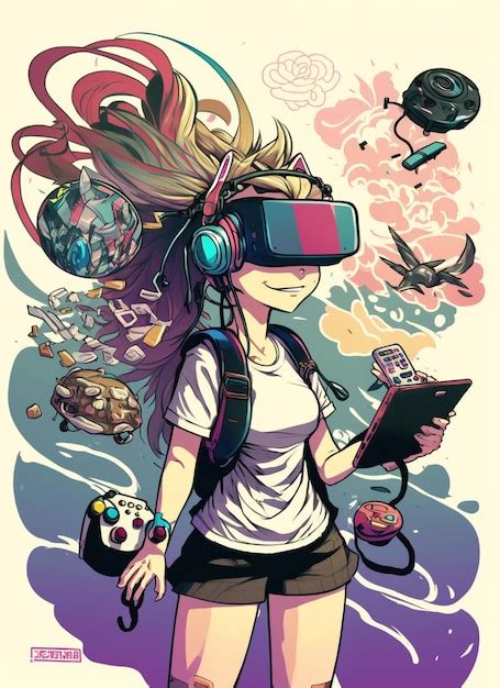 Premium AI Image A Girl Wearing AR Glasses