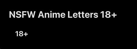 Nsfw Alphabet