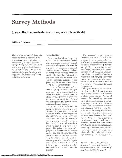 Pdf Survey Methods