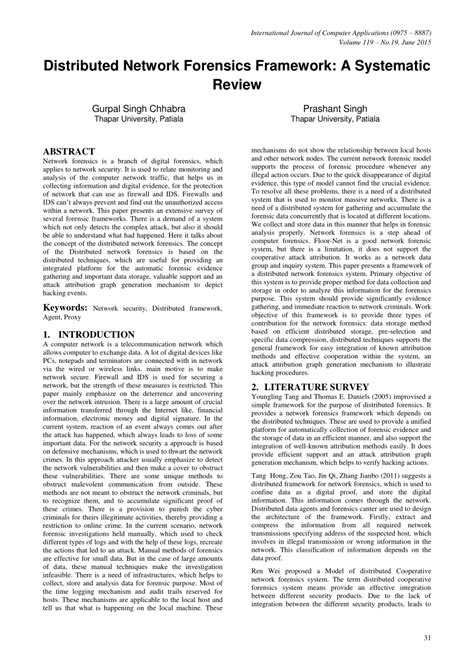 Pdf Distributed Network Forensics Framework A Systematic Review