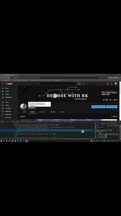 Inspect Element Feature Shorts Short Shortvideo Decodewithrk