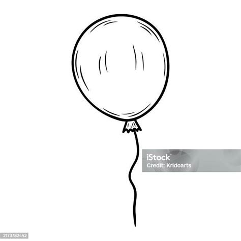 라인 아트 스타일의 풍선 그림입니다 그래픽 흑백 그림 손으로 그린 윤곽선 스케치 새겨진 낙서 그림 색칠 공부 책 생일 또는 베이비 샤워 초대장 장식 0명에 대한 스톡 벡터