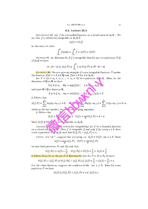 Math 312 Lecture Notes 11 Lecture 22 34 Lecture 22 Definition 84 Let F Be A Bounded Function