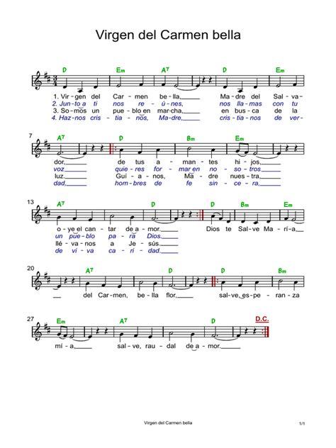 Partitura Virgen Del Carmen Bella Pdf