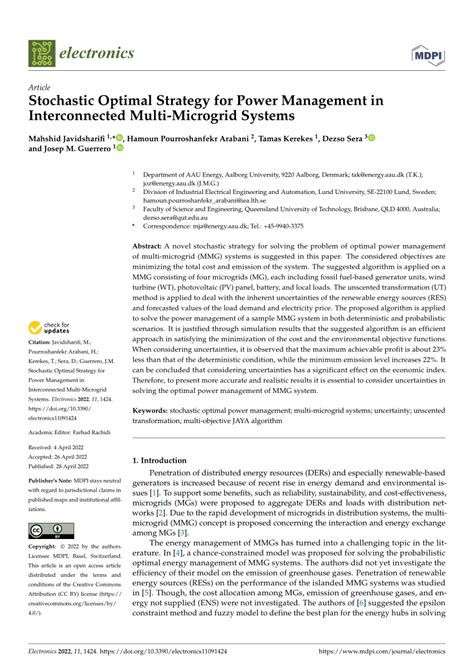 Pdf Stochastic Optimal Strategy For Power Management In